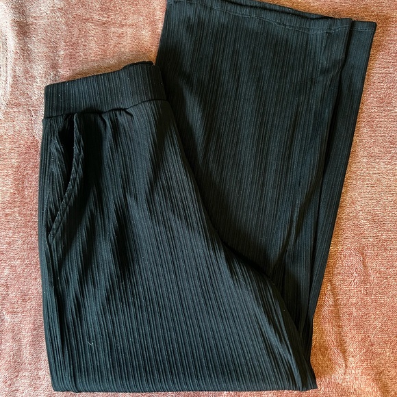 Dictionary | Pants & Jumpsuits | Esta Textured Ribbed Wide Leg High ...